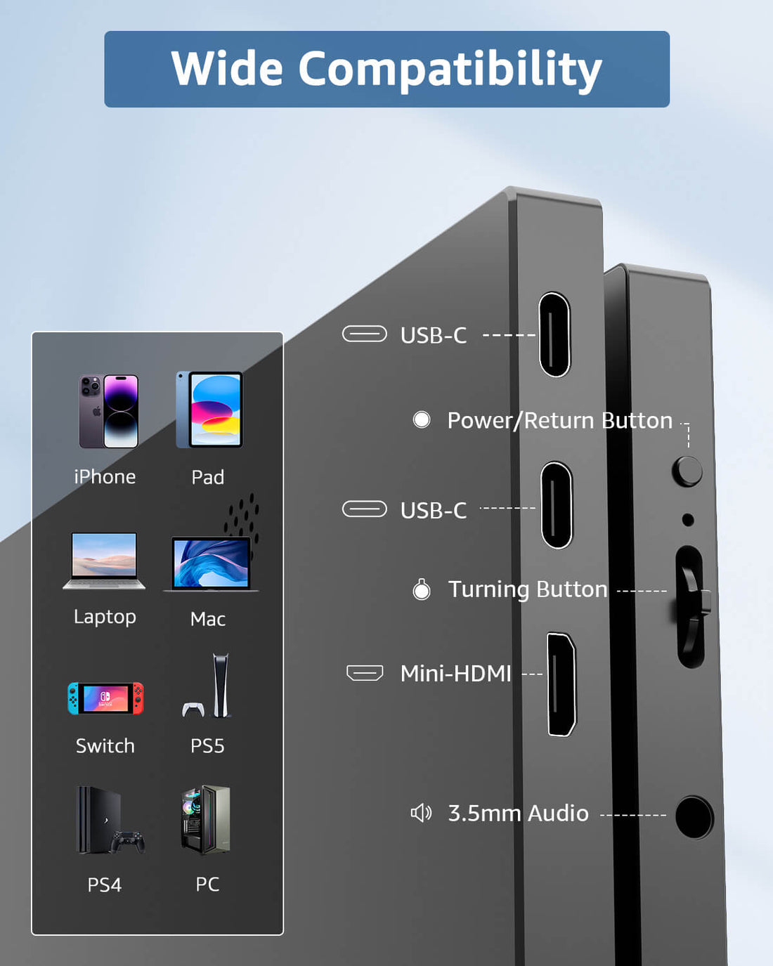 YODOIT Portable Monitor | 15.6” FHD 1080P