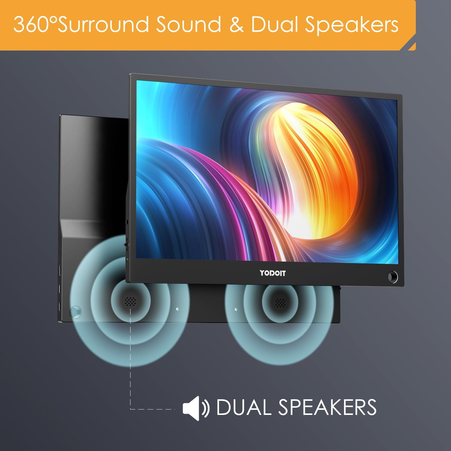 Portable Monitor 1920×1080 FHD Monitor Screen IPS Display with USB Typ ...